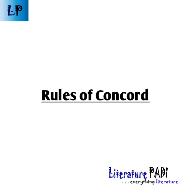 Concord in English | Literature PADI